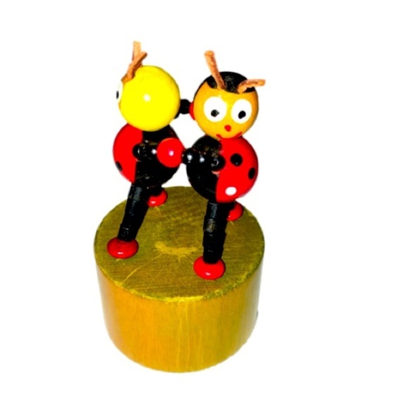 Other | Vintage Wood Collapsible Toy Dancing Ladybugs 35 Tall Boy Girl ...